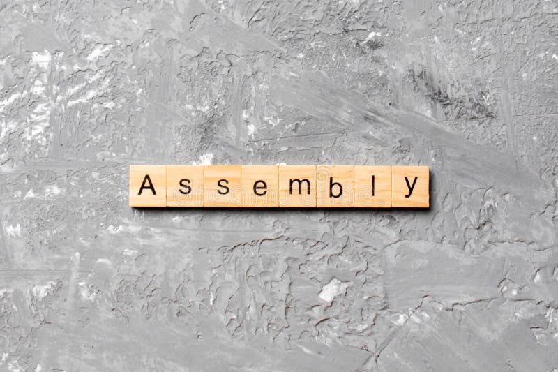 ASSEMBLY Word Made with Wooden Blocks Concept Stock Image - Image of ...