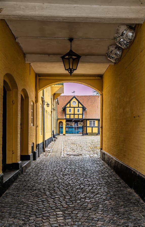Assens Medieval City Small Backyards in Denmark Stock Image - Image of ...