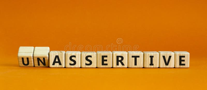 Passive or Assertive Symbol. Businessman Turns Wooden Cubes and Changes ...