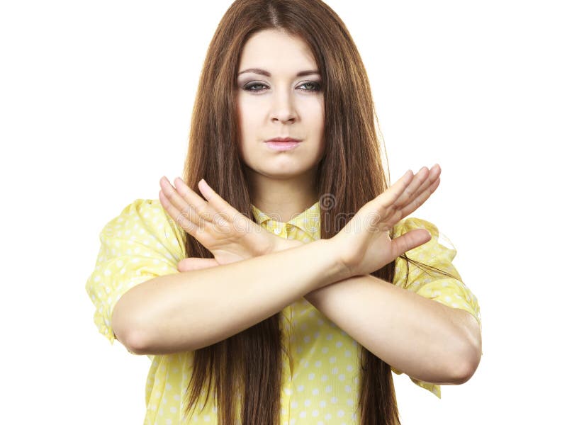 Assertive Woman Showing Stop Gesture Stock Image - Image of female ...