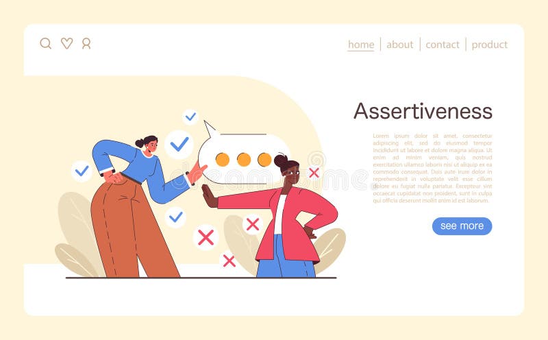 Assertiveness Concept. Flat Vector Illustration Stock Vector ...