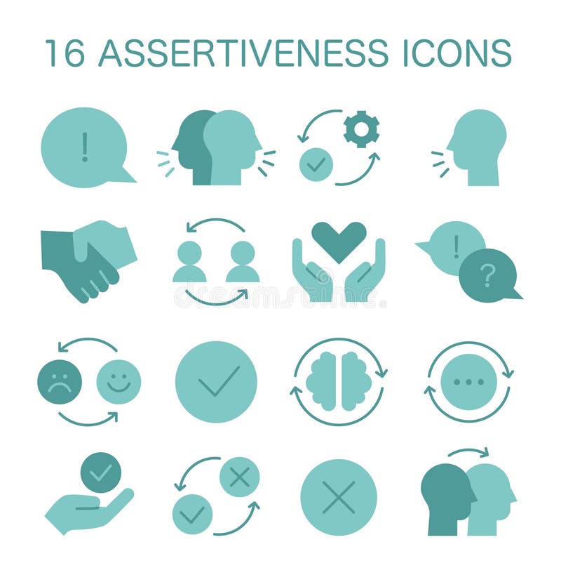 Assertiveness Icon Set. Four Simple Symbols in Diferent Styles from ...