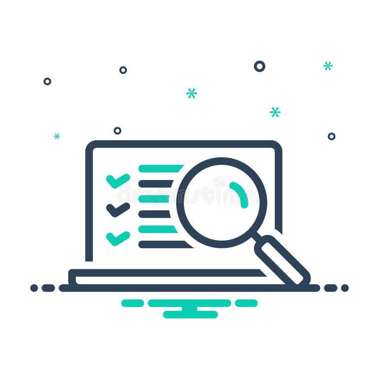 Mix Icon for Assess, Glass and Checklist Stock Illustration ...