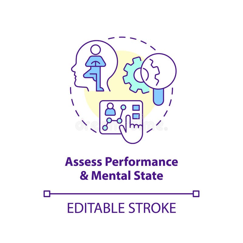 Assess Performance and Mental State Concept Icon Stock Vector ...