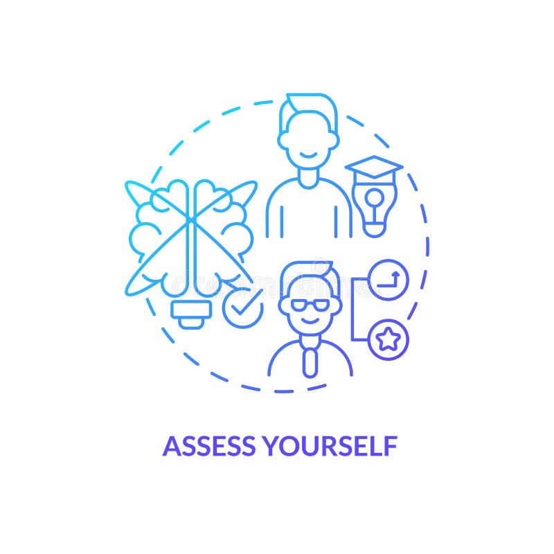 Assess Yourself Blue Gradient Concept Icon Stock Vector - Illustration ...