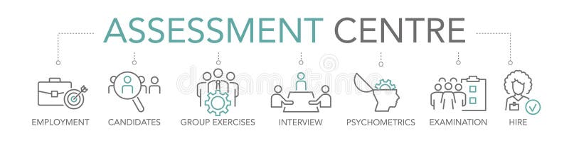 Assessment Centre - Thin Line Two-tone Icon Concept Vector Illustration ...