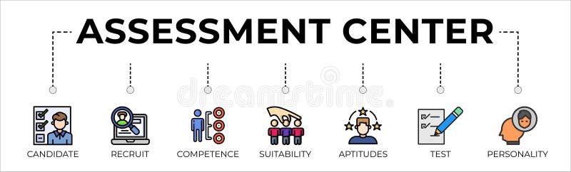 Assessment Center Banner Web Icon Vector Illustration Concept for ...