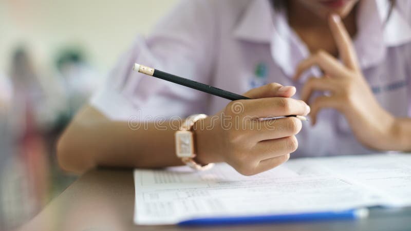 Assessment Examination of High School Students Dressed in Uniform.the ...