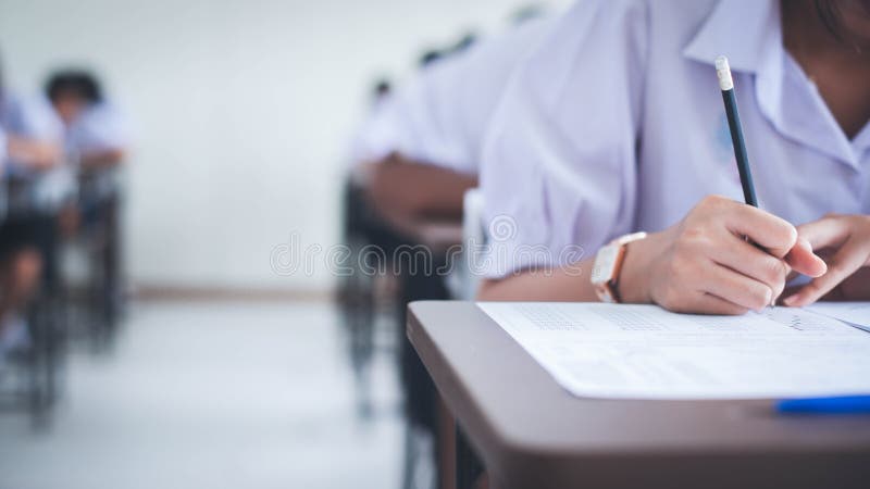 Assessment Examination of High School Students Dressed in Uniform.the ...