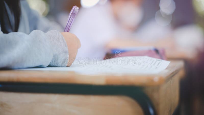 Assessment Examination of High School Students Dressed in Uniform.the ...