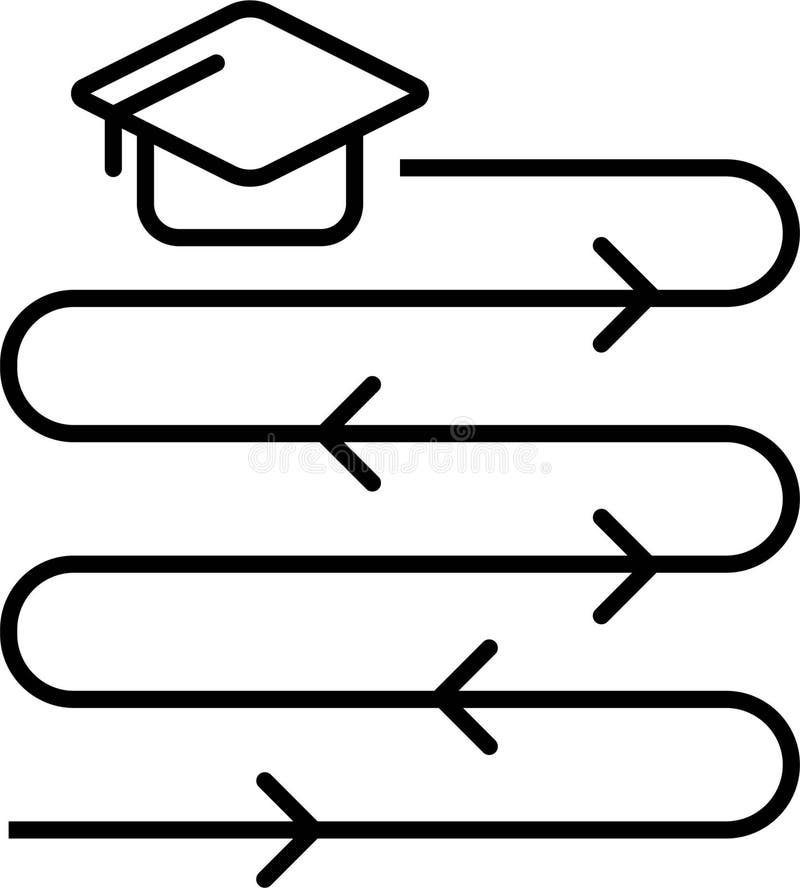 Learning Path Online Learning Platform Line Icon Vector Illustration ...