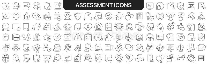 Assessment Icons Collection in Black. Icons Big Set for Design Stock ...