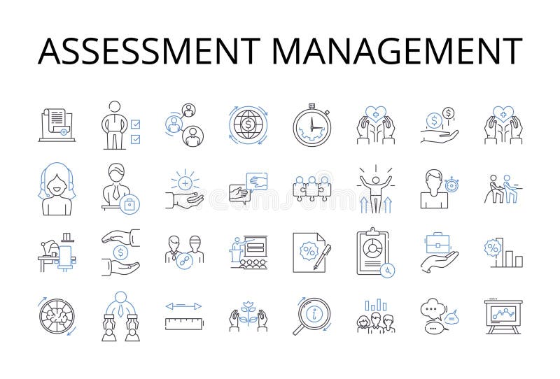 Assessment Management Line Icons Collection. Risk Control, Budget ...