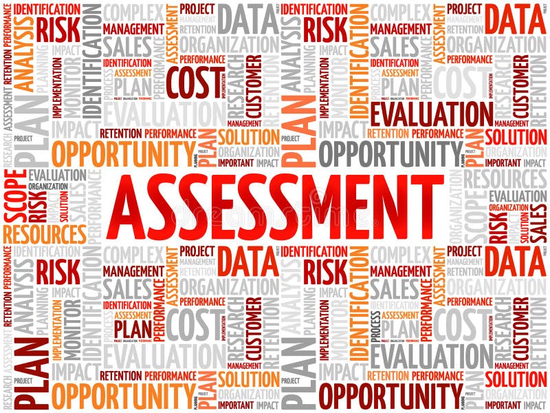 Assessment word cloud stock illustration. Illustration of management ...