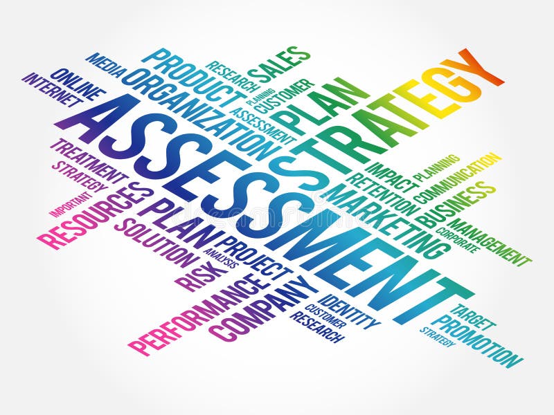 ASSESSMENT Word Cloud Collage, Business Concept Background Stock ...