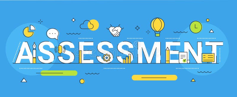Assessment Word. Flat Icons Signs and Symbols Stock Vector ...