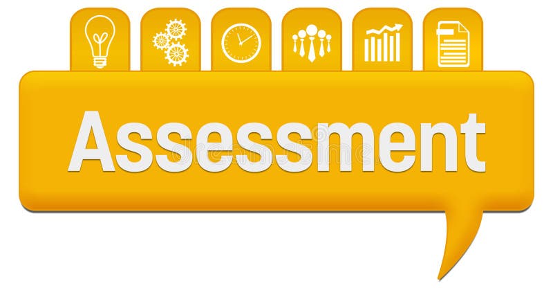 Assessment Yellow Comment with Symbols on Top Stock Illustration ...