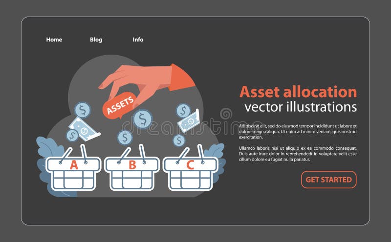 Asset Allocation Concept Flat Vector Illustration Stock Vector