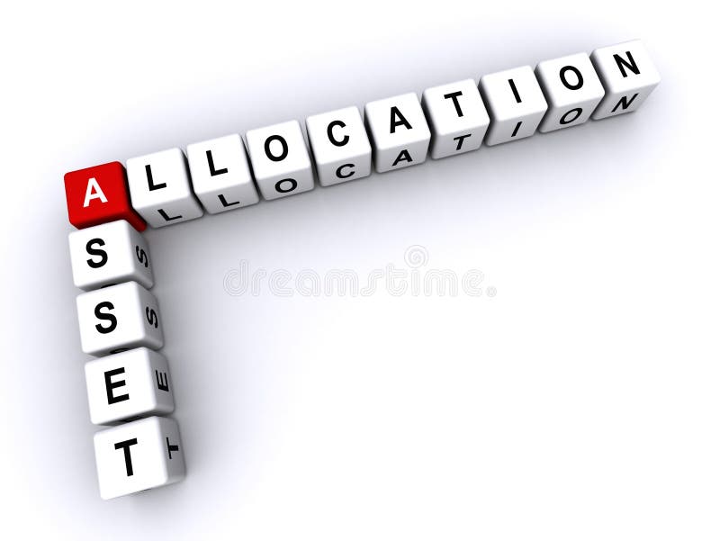 Allocation Word on Wooden Block. Flat Lay View on Blue Background Stock ...