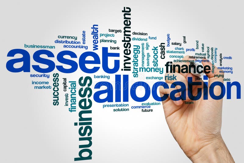 Asset Allocation Word Cloud Concept on Grey Background Stock Image ...