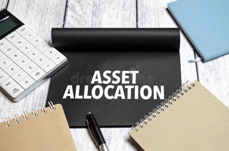 Allocation Word on Wooden Block. Flat Lay View on Blue Background Stock ...