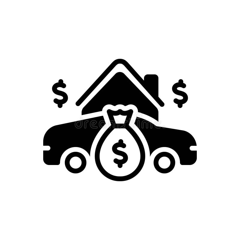 Black Solid Icon for Asset, Wealth and Building Stock Vector ...