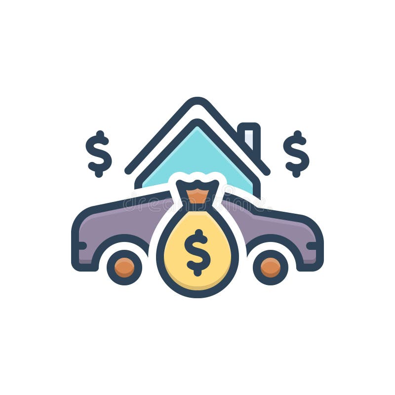 Color Illustration Icon for Asset, Wealth and Building Stock Vector ...