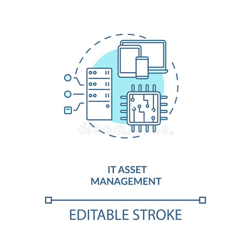 IT Asset Management Concept Icon Stock Illustration - Illustration of ...