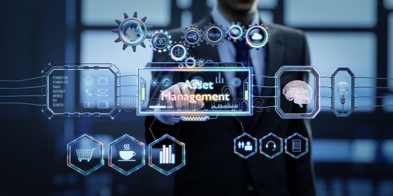 Asset Management Concept with Smart Analysis UI Stock Illustration ...