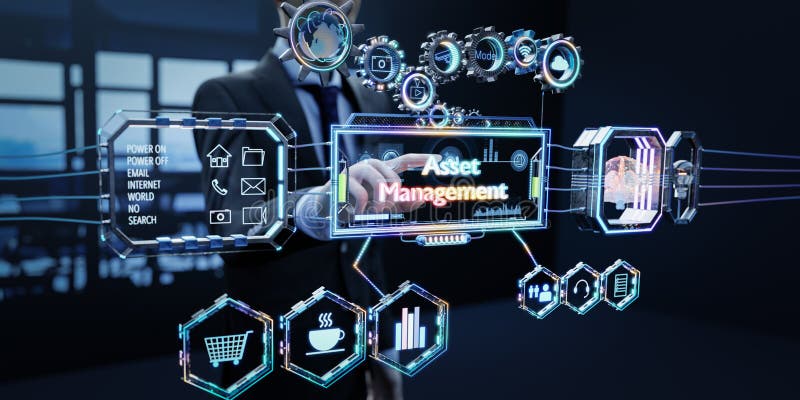 Asset Management Concept with Smart Analysis UI Stock Illustration ...