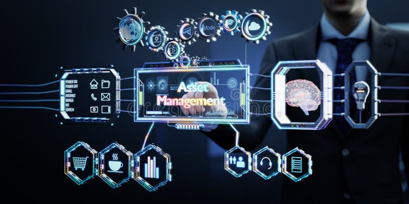 Asset Management Concept with Smart Analysis UI Stock Illustration ...