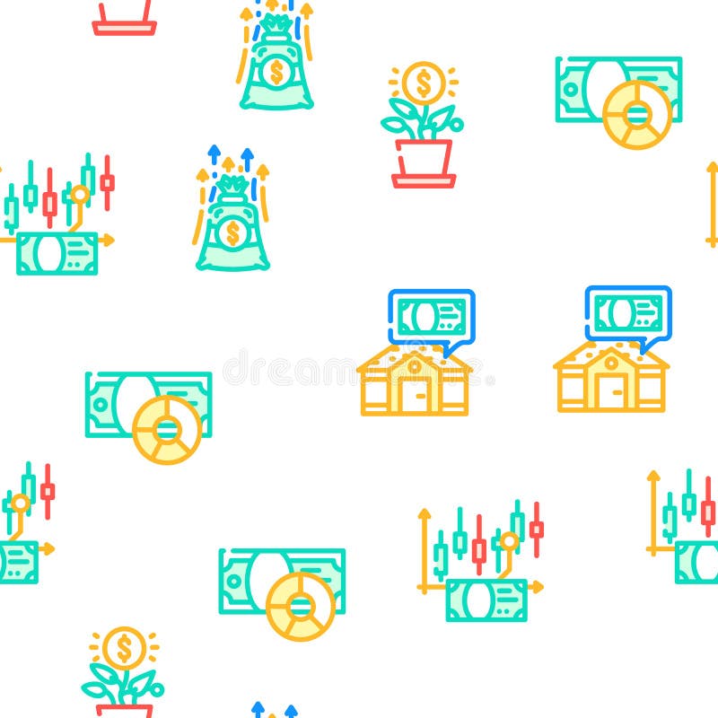 Asset Management Digital Business Vector Seamless Pattern Stock ...