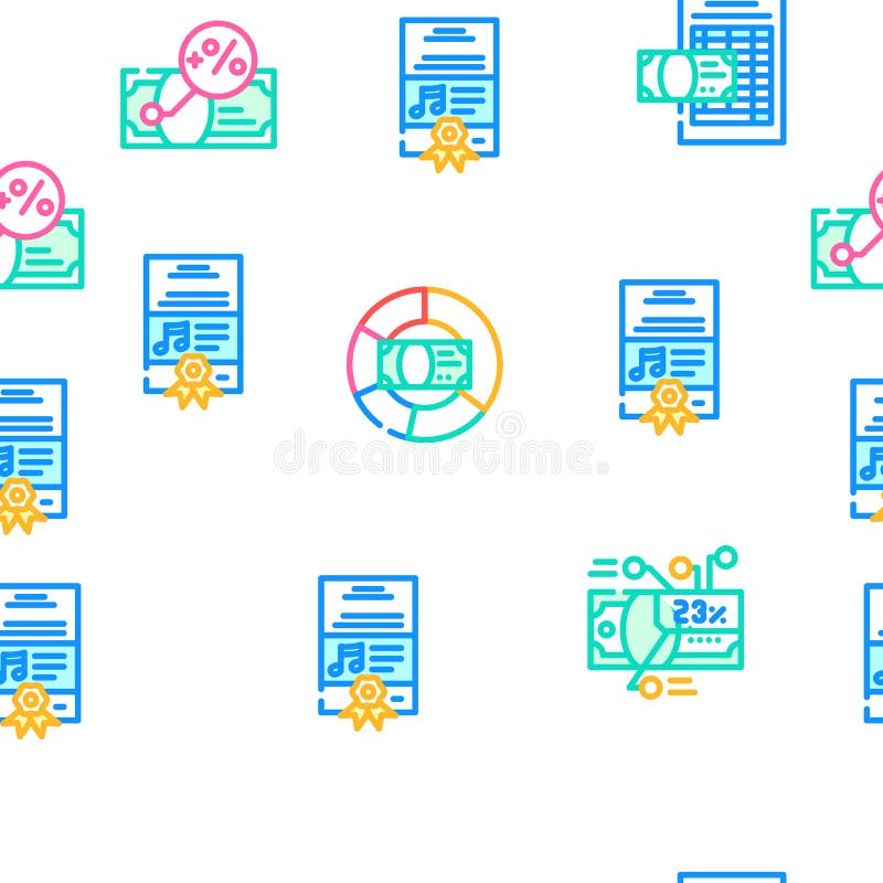 Asset Management Digital Business Vector Seamless Pattern Stock ...