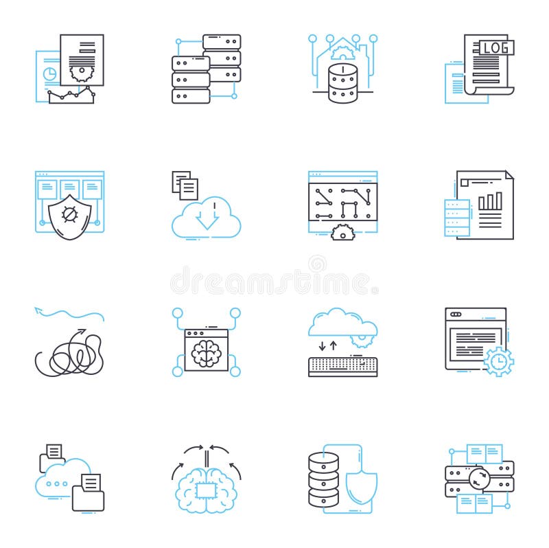 Asset Management Linear Icons Set. Investments, Portfolio, Optimization ...