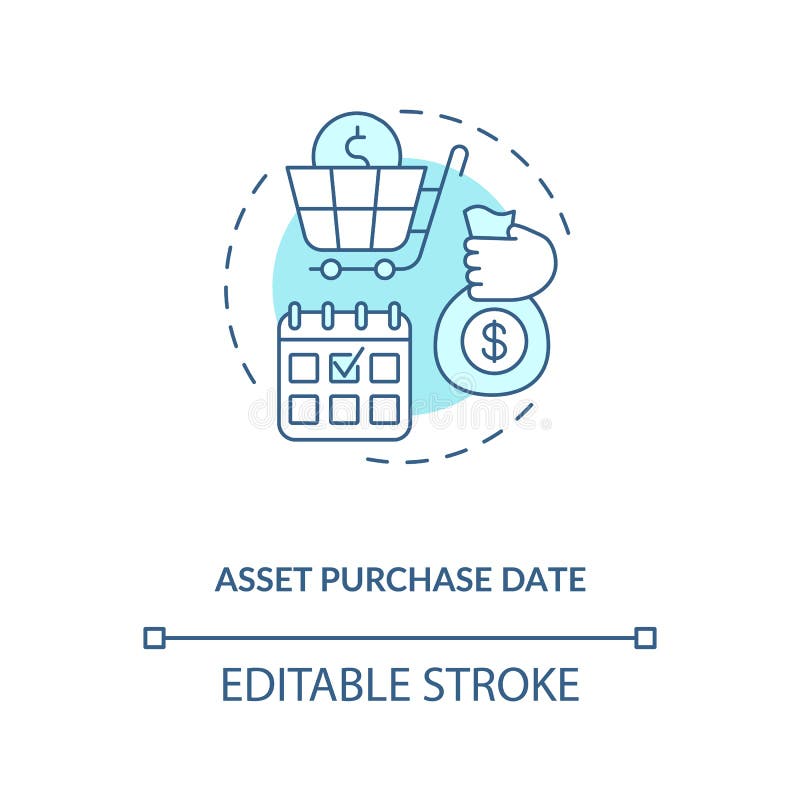 Asset Purchase Date Concept Icon Stock Illustration - Illustration of ...