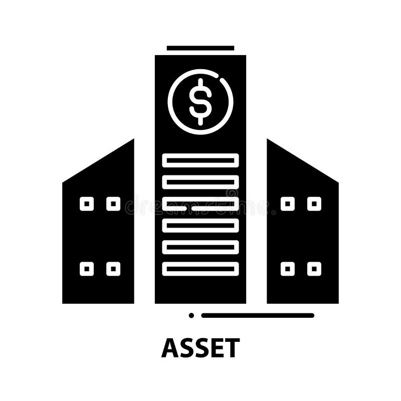 Asset Symbol Icon, Black Vector Sign with Editable Strokes, Concept ...