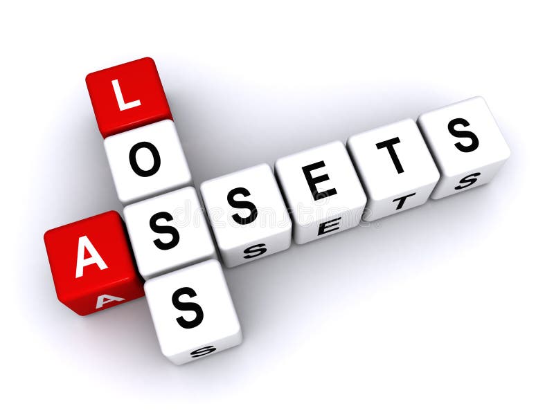 Assets and Loss Illustration Stock Illustration - Illustration of block ...