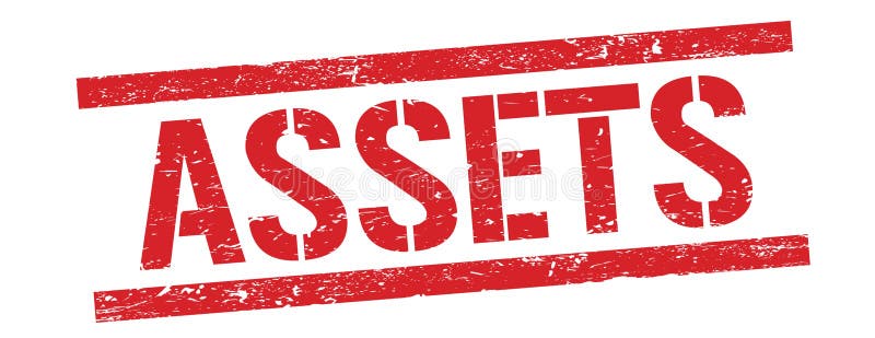 ASSETS Text on Red Vintage Lines Stamp Stock Illustration ...