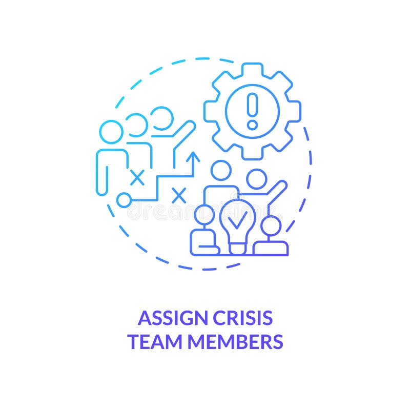 Assign Crisis Team Members Blue Gradient Concept Icon Stock Vector ... Assign Crisis Team Members Blue Gradient Concept Icon Stock Vector ...