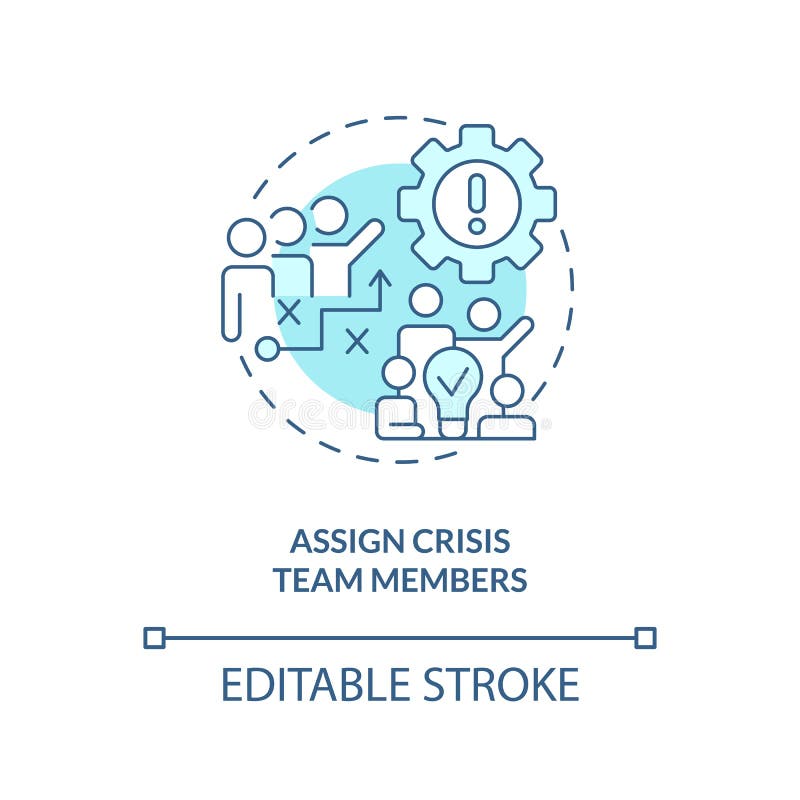 Assign Crisis Team Members Turquoise Concept Icon Stock Vector ... Assign Crisis Team Members Turquoise Concept Icon Stock Vector ...
