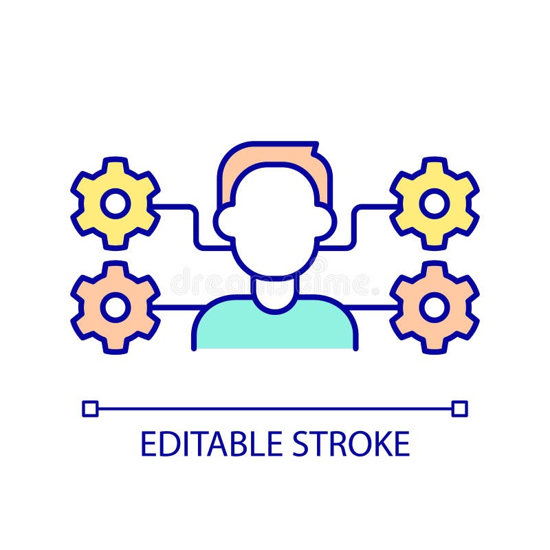 Assign Permissions To User RGB Color Icon Stock Vector - Illustration ...