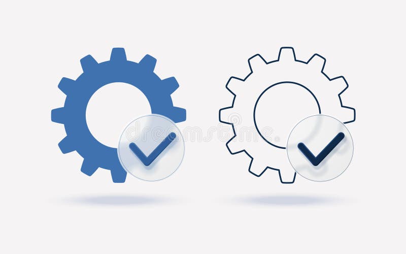 Assigned Task Icon with Gear Isolated on White Background. Stock Vector ...