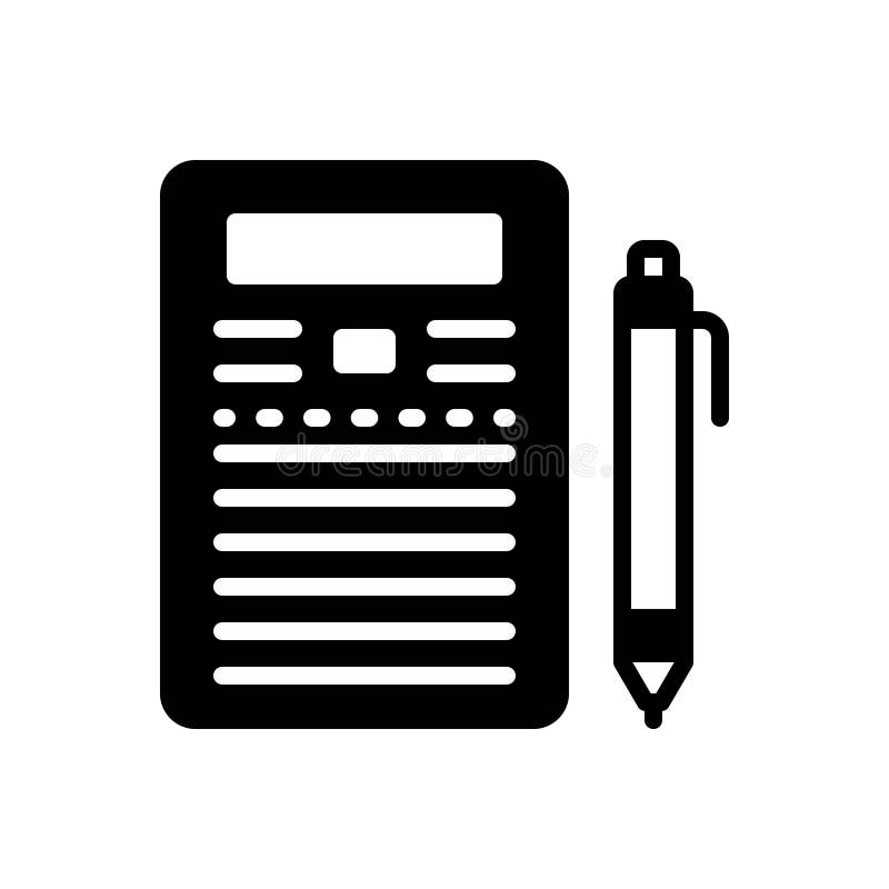 Black Solid Icon for Assignment, Task and Piece of Work Stock Vector ...