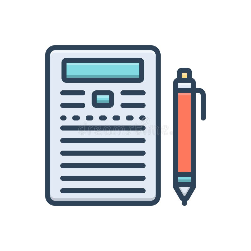 Color Illustration Icon for Assignment, Task and Piece Stock ...