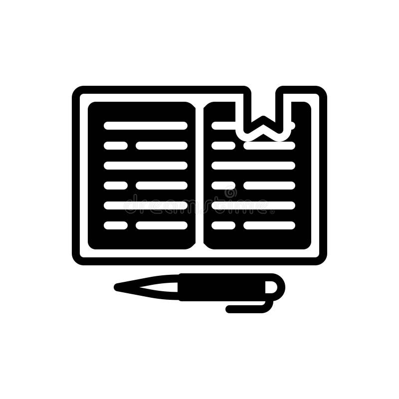 Black Solid Icon for Assignment, Task and Content Stock Vector ...