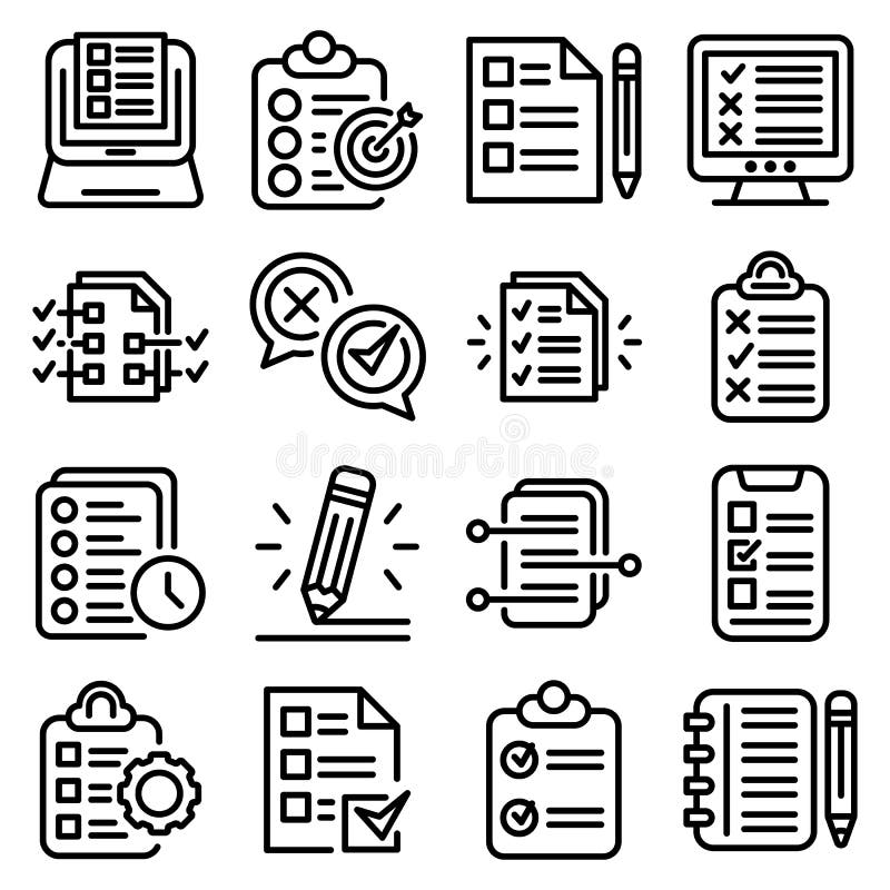 Assignment Icons Set, Isometric Style Stock Vector - Illustration of ...