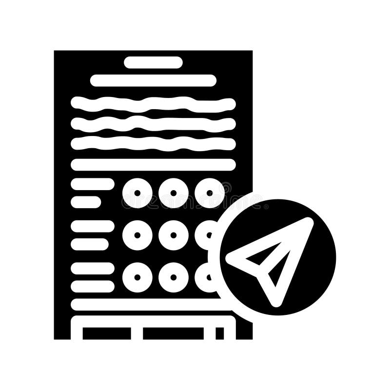 Assignment Submission Education Platform Glyph Icon Vector Illustration ...