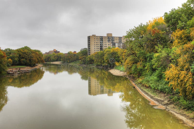 Assiniboine River View in Winnipeg, Manitoba Stock Image - Image of ...