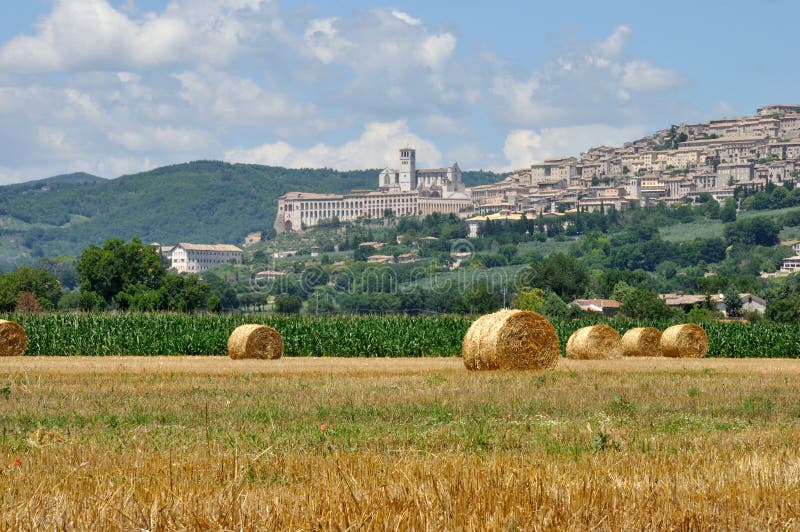 Assisi cathedral landscape stock photo. Image of franciscan - 42401172