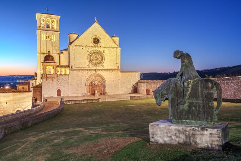 Assisi, Italy with the Basilica of Saint Francis of Assisi Stock Image ...